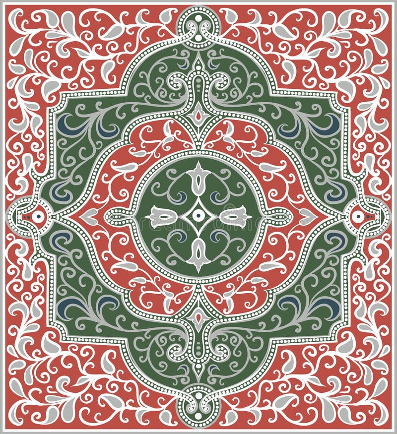 Eastern Rectangular Pattern Stock Vector - Illustration of colors ...