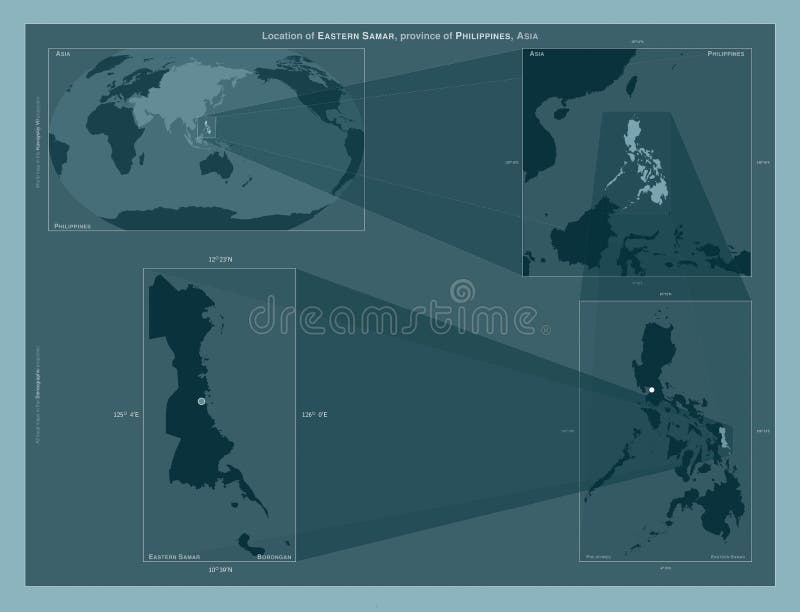 Eastern Samar, Philippines. Described Location Diagram Stock ...