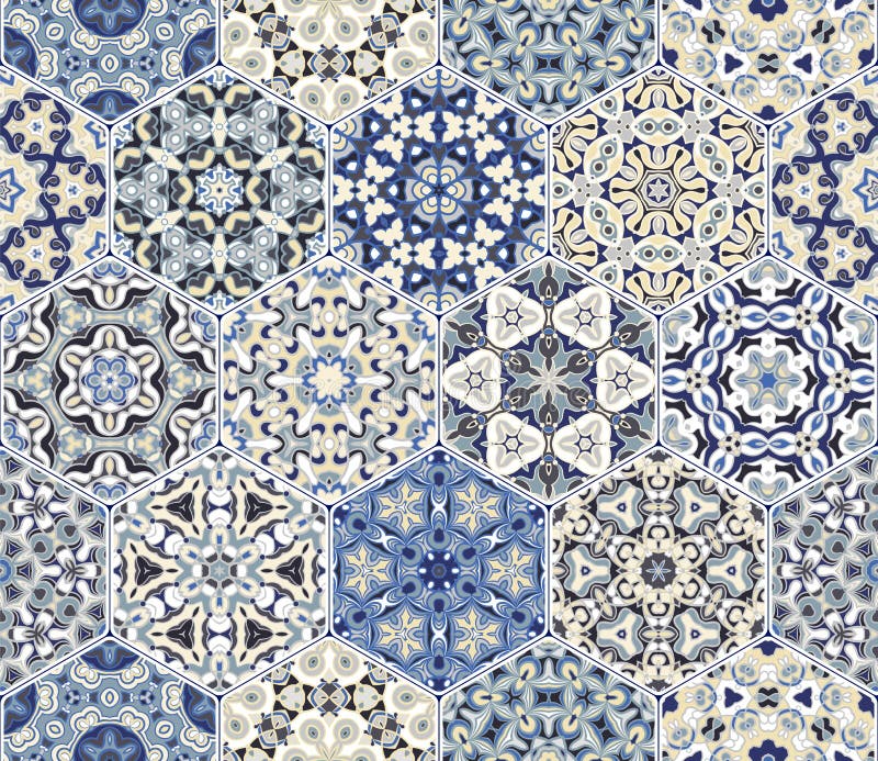Eastern Seamless Pattern Tiles Stock Vector - Illustration of blue ...