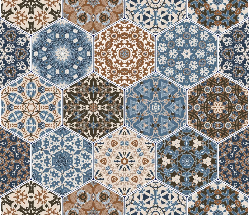 Eastern Seamless Pattern Tiles Stock Vector - Illustration of mosaic ...