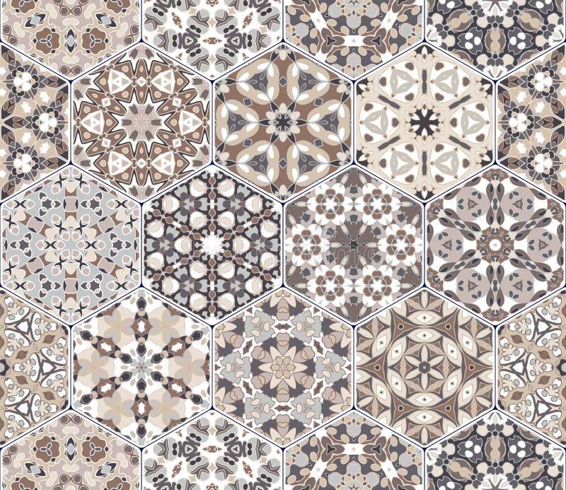 Eastern Seamless Pattern Tiles Stock Vector - Illustration of damask ...