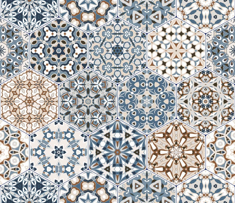 Eastern Seamless Pattern Tiles Stock Vector - Illustration of damask ...