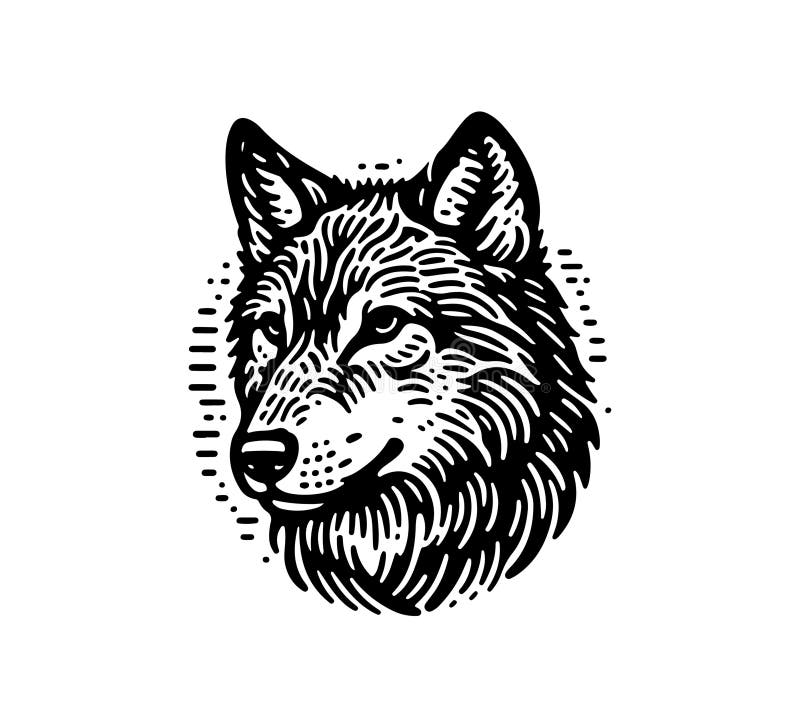 Eastern Timber Wolf Hand Drawn Vintage Vector Illustration Stock ...