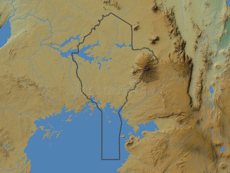 Eastern, Uganda. Physical. No Legend Stock Illustration - Illustration ...