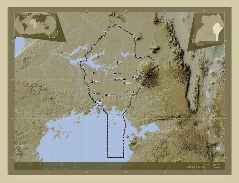 Eastern, Uganda. Wiki. Labelled Points of Cities Stock Illustration ...