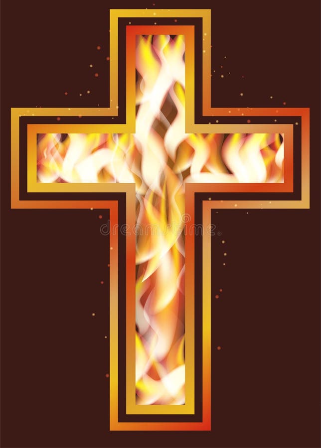 Happy Easter. Burning Fire Cross, Vector Stock Vector - Illustration of ...