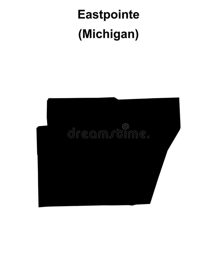 Eastpointe outline map stock vector. Illustration of template - 357339345