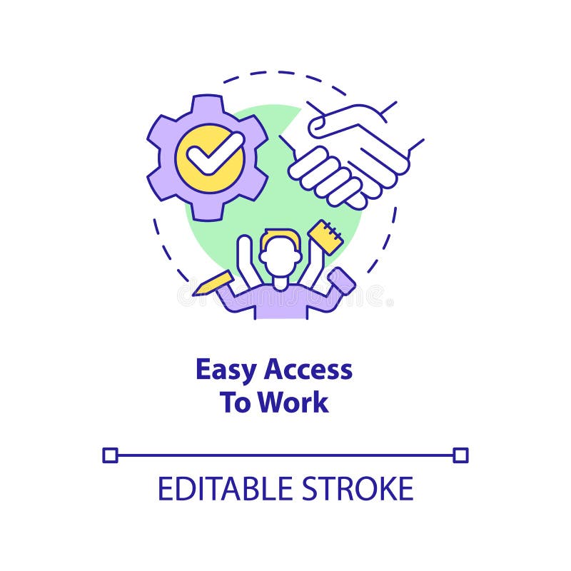 Easy Access To Work Concept Icon Stock Vector - Illustration of ...