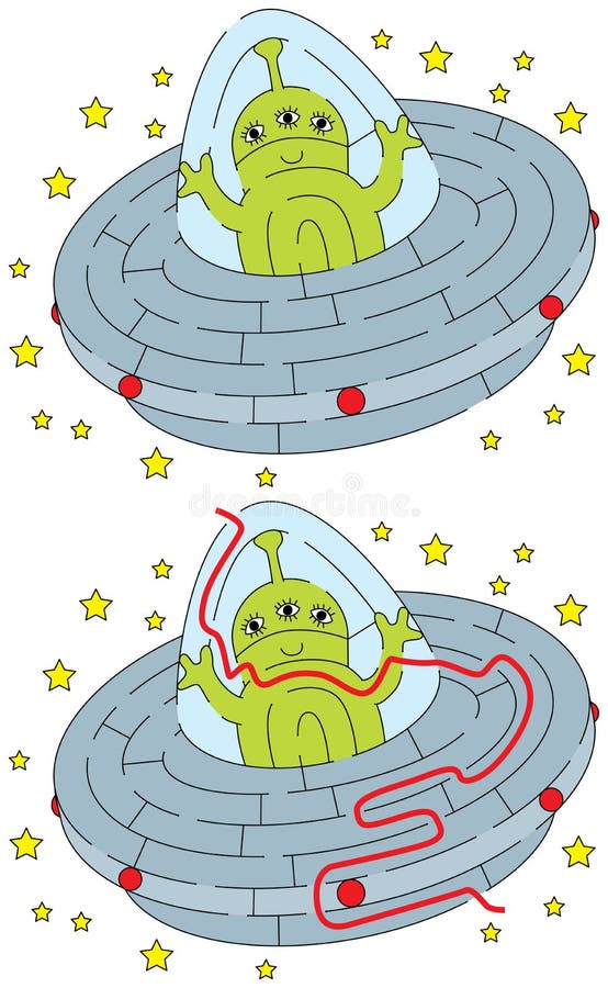 Alien space maze stock vector. Illustration of easy, composition - 25209009