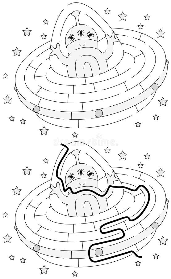 Alien space maze stock vector. Illustration of easy, composition - 25209009