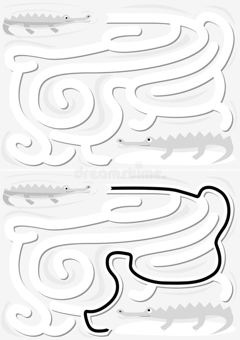 Easy Alligator Maze Stock Illustrations – 4 Easy Alligator Maze Stock ...
