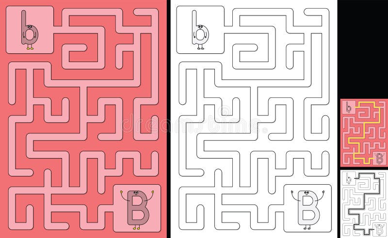 Alphabet Maze for Kids - a, B, C, D, E, F, G, H, I. Stock Vector ...