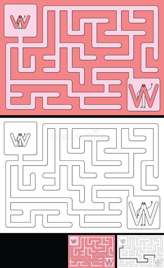 Easy Alphabet Maze - Letter E Stock Vector - Illustration of contour ...