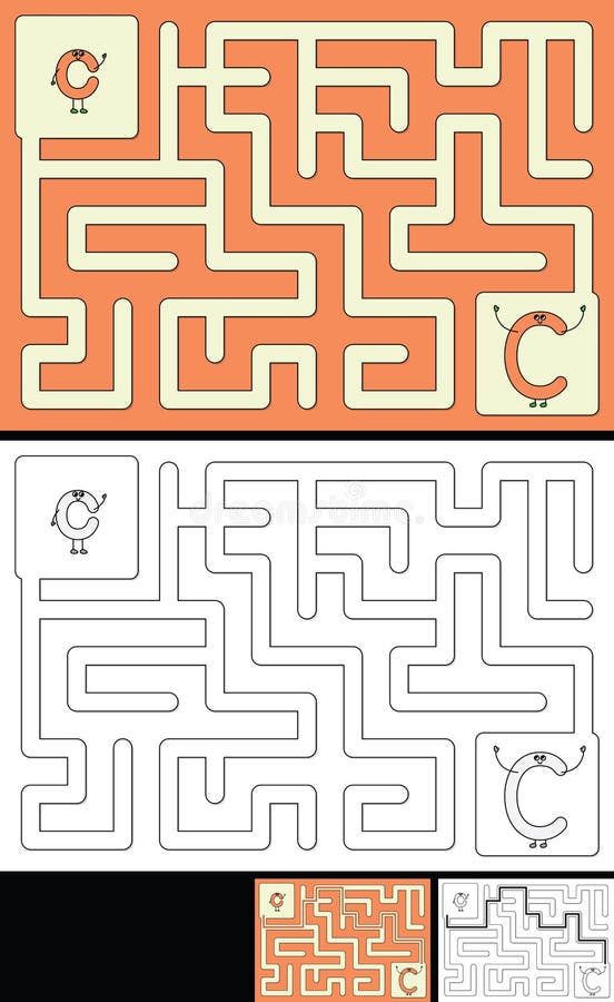 Maze letter a stock vector. Illustration of worksheet - 103127967