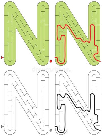 Maze Letter N Stock Illustrations – 57 Maze Letter N Stock ...