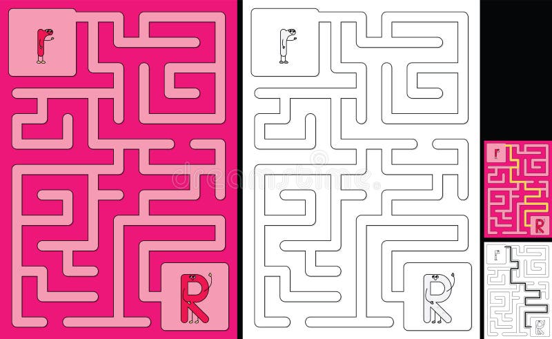 Easy Alphabet Maze - Letter R Stock Vector - Illustration of skills ...