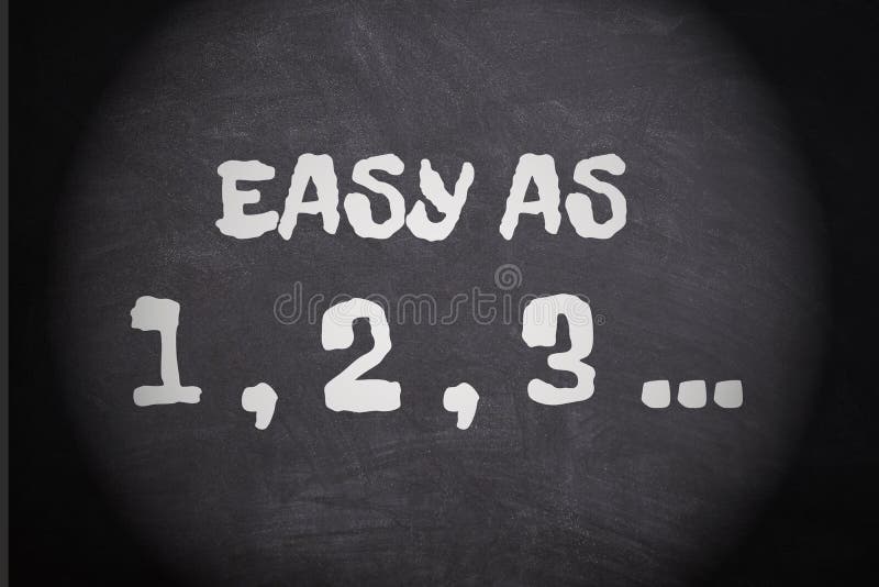 Easy As 1 2 3` Ad on Black Chalkboard. Stock Illustration ...