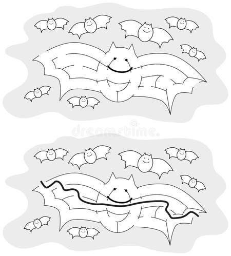 Easy bat maze stock vector. Illustration of educational - 76581910