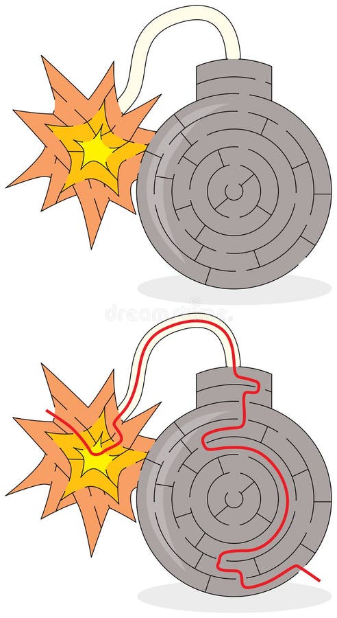 Easy bomb maze stock vector. Illustration of task, explosive - 94222767