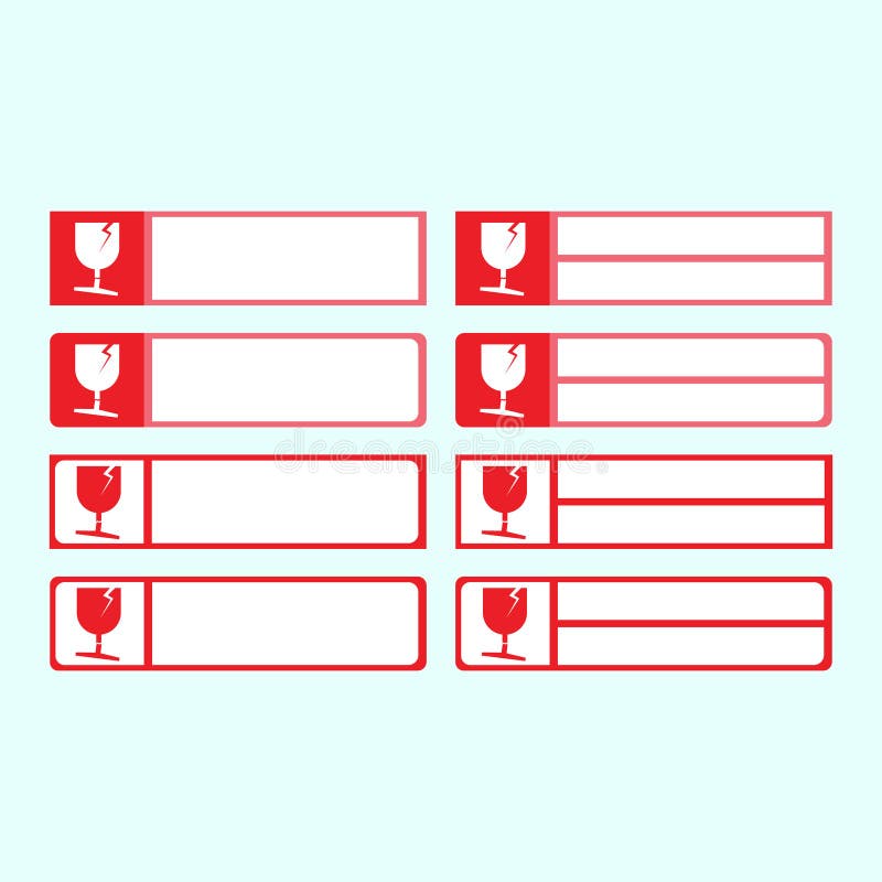 EASY BROKEN GLASS PACKAGING SYMBOLS SHIPPING CARGO HANDLE with CARE ...