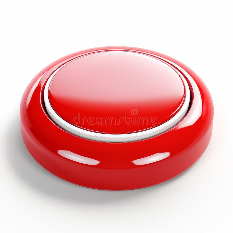 Easy Button in Clear Focus on a Pure White Background, Ai Generated ...