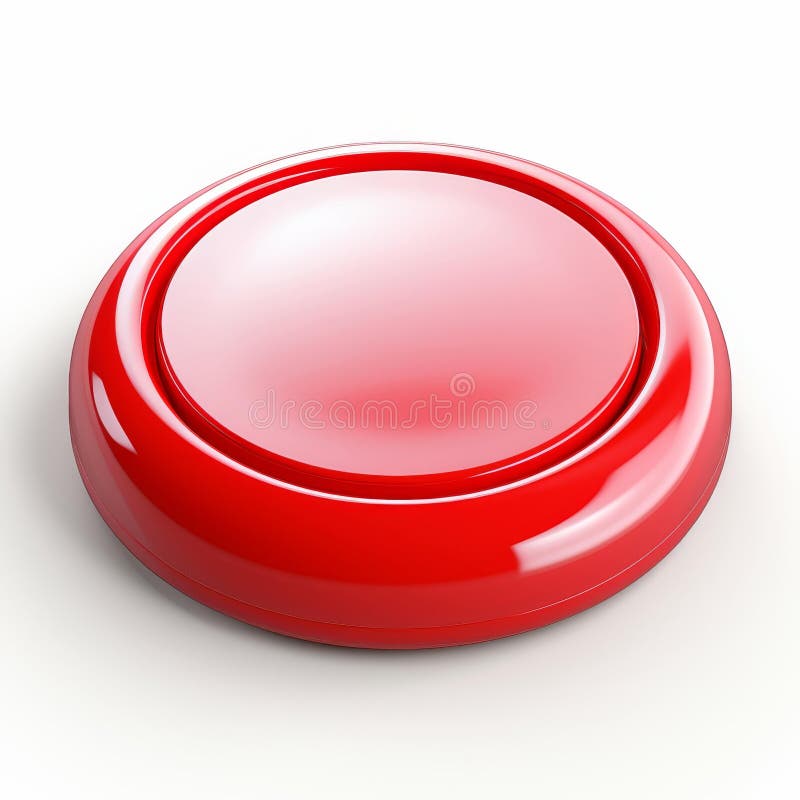 Easy Button in Clear Focus on a Pure White Background, Ai Generated ...