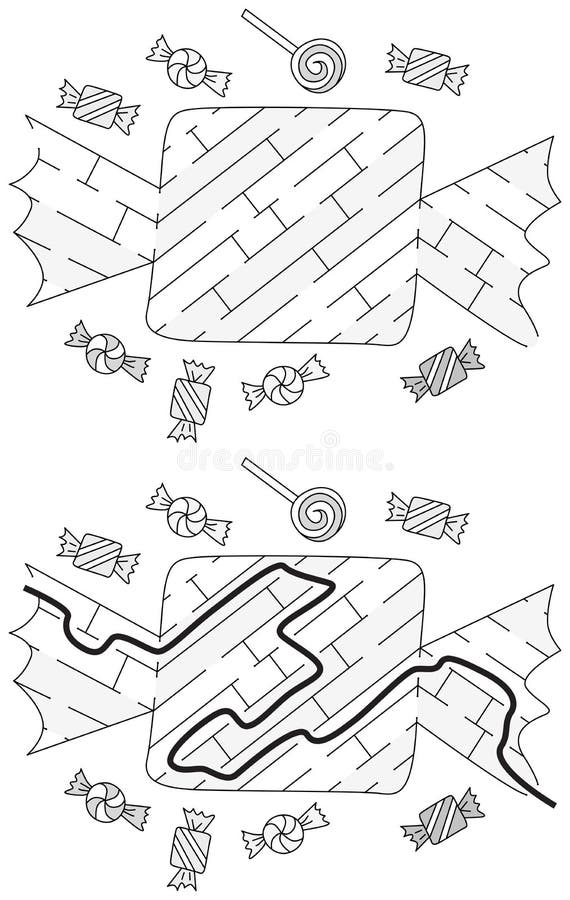 Easy candy maze stock vector. Illustration of solution - 92991930