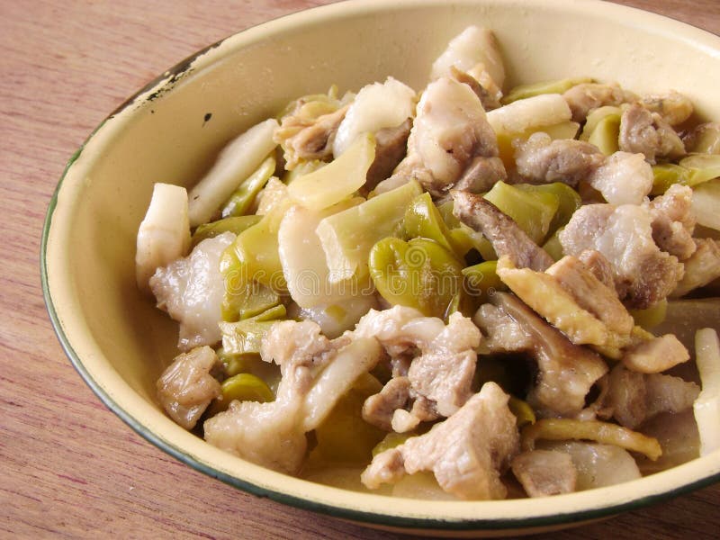 Easy Chinese Entree Pickled Mustard Tuber Fried Meat Stock Image ...