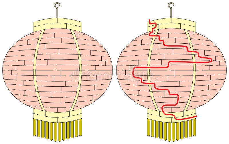 Easy Chinese lantern maze stock vector. Illustration of puzzle - 109948285