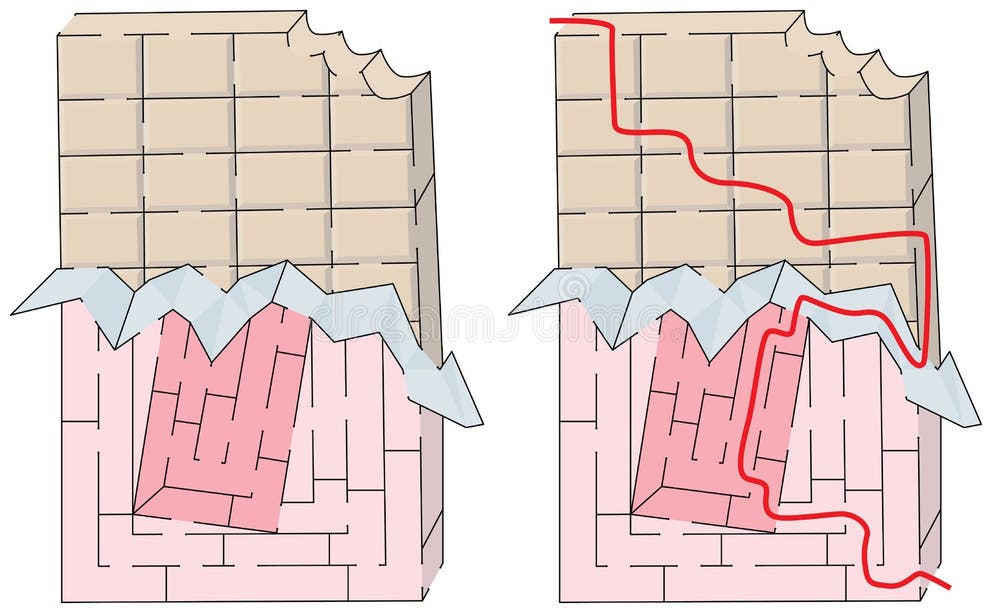 Easy chocolate maze stock vector. Illustration of drawing - 111843058