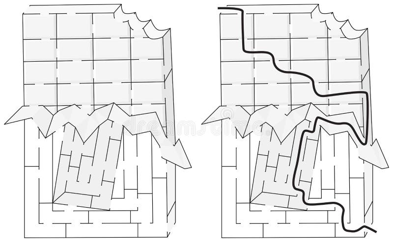 Easy chocolate maze stock vector. Illustration of black - 111195885