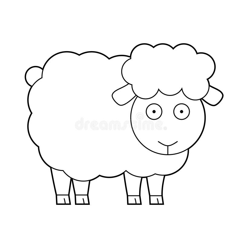 Easy Coloring Cartoon Vector Illustration of a Sheep Stock Vector ... Easy Coloring Cartoon Vector Illustration of a Sheep Stock Vector ...