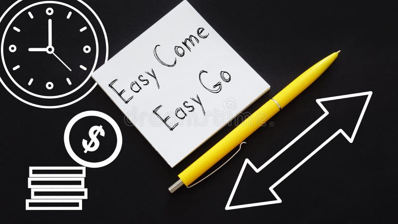 Easy Come Easy Go is Shown Using the Text Stock Photo - Image of sale ...