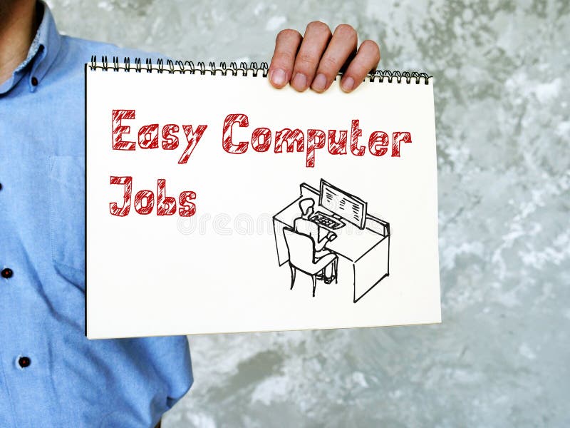 Easy Computer Jobs Sign on the Sheet Stock Image - Image of advice ...