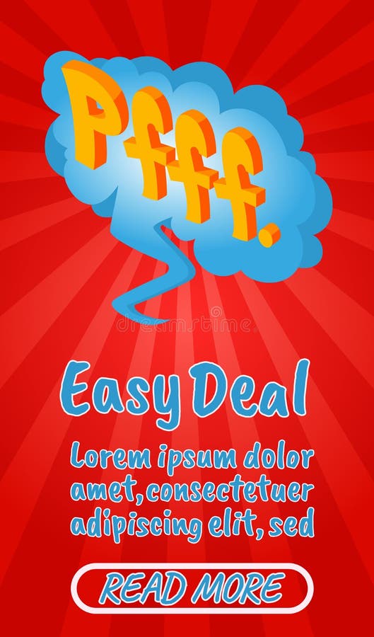 Easy Deal Concept Banner, Comics Isometric Style Stock Vector ...