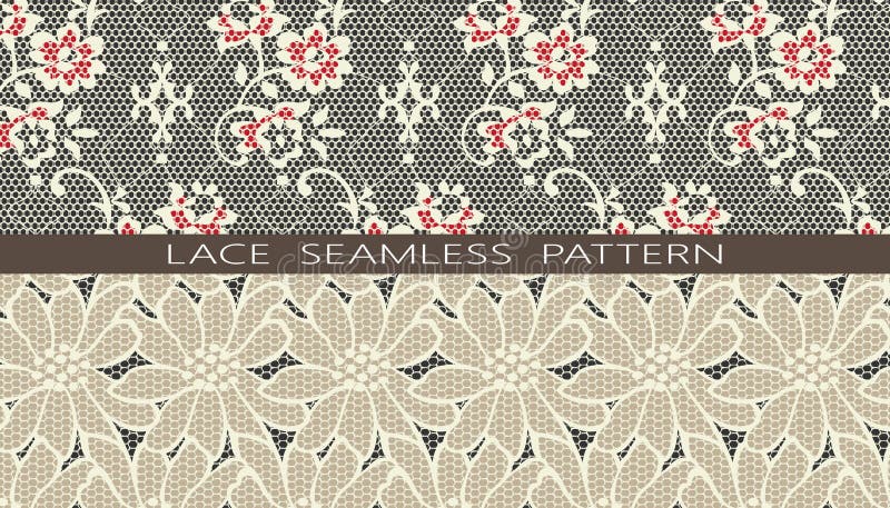 Vector Seamless Pattern. Jacquard Mesh Lace Fabric Stock Vector ...