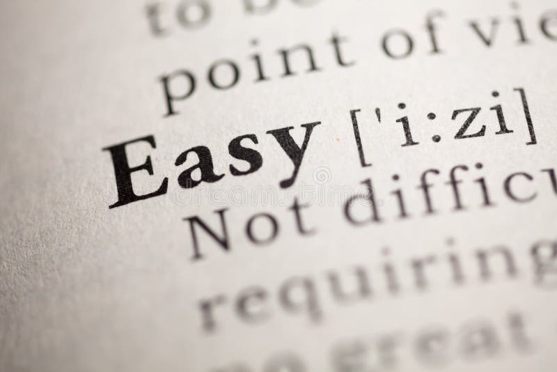 Easy stock image. Image of macro, definition, word, book - 79509717