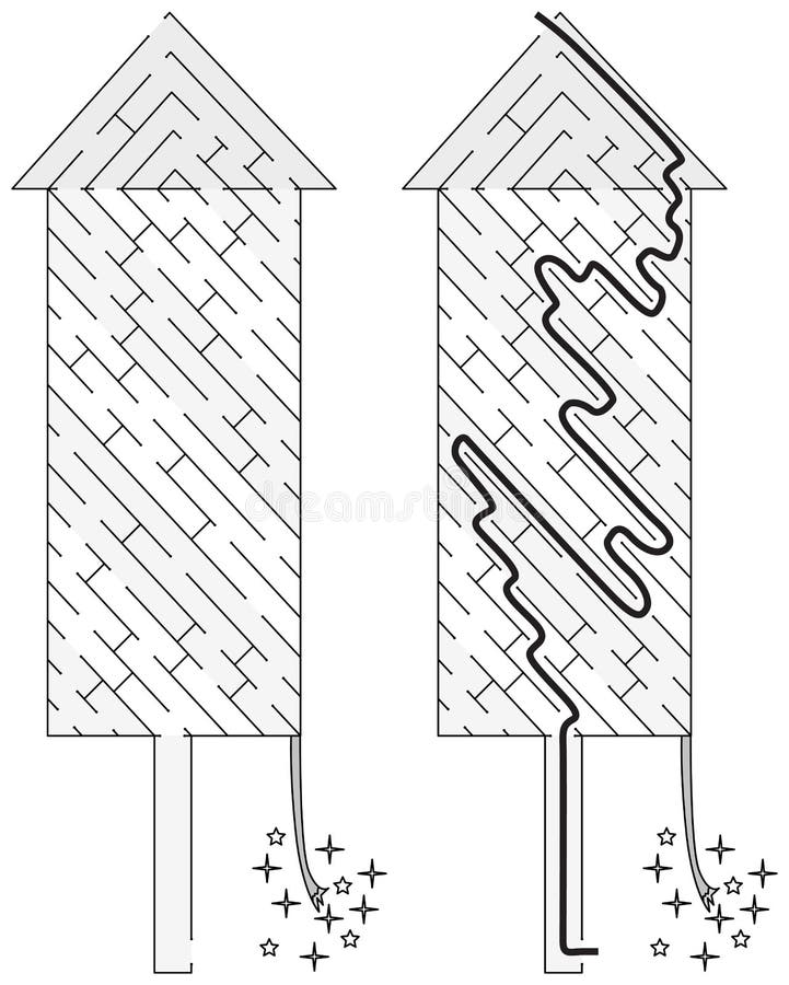 Easy rocket maze stock vector. Illustration of outlined - 193925929