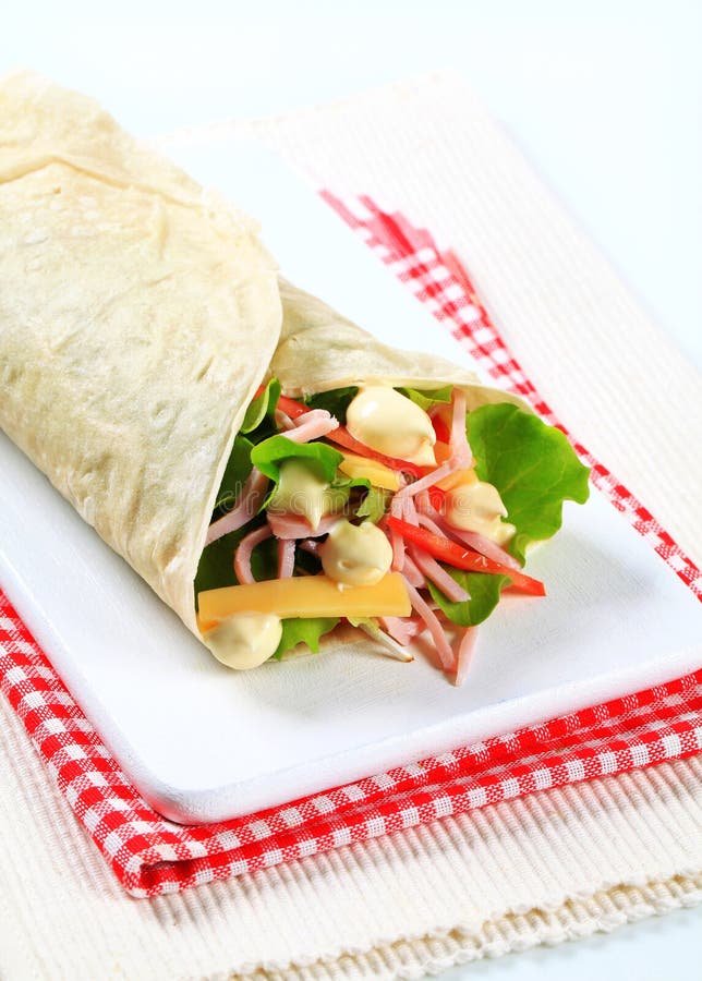 Easy ham and cheese wrap stock photo. Image of simple - 39721660