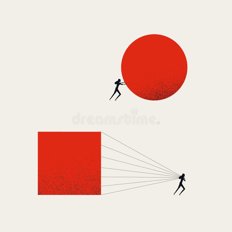 Easy and Hard Business Solution Vector Concept. Symbol of Effort ...