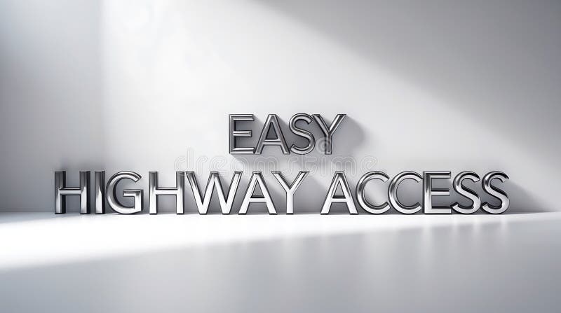Easy Highway Access Sign on a Smooth Surface with Soft Lighting Effects ...