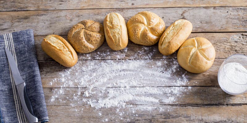 Easy Homemade Hamburger Buns. Stock Photo - Image of flour, selection ...
