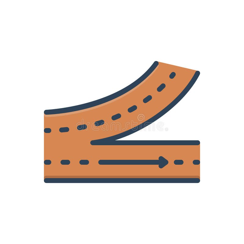 Color Illustration Icon for Easy, Path and Road Stock Illustration ...