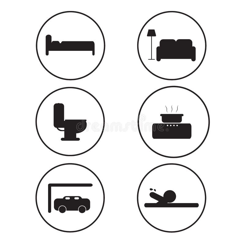 Easy Icon Rooms In The House. Stock Vector - Illustration of image ...