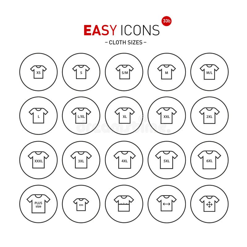 Easy icons 33b Cloth size stock vector. Illustration of shirt - 97860549