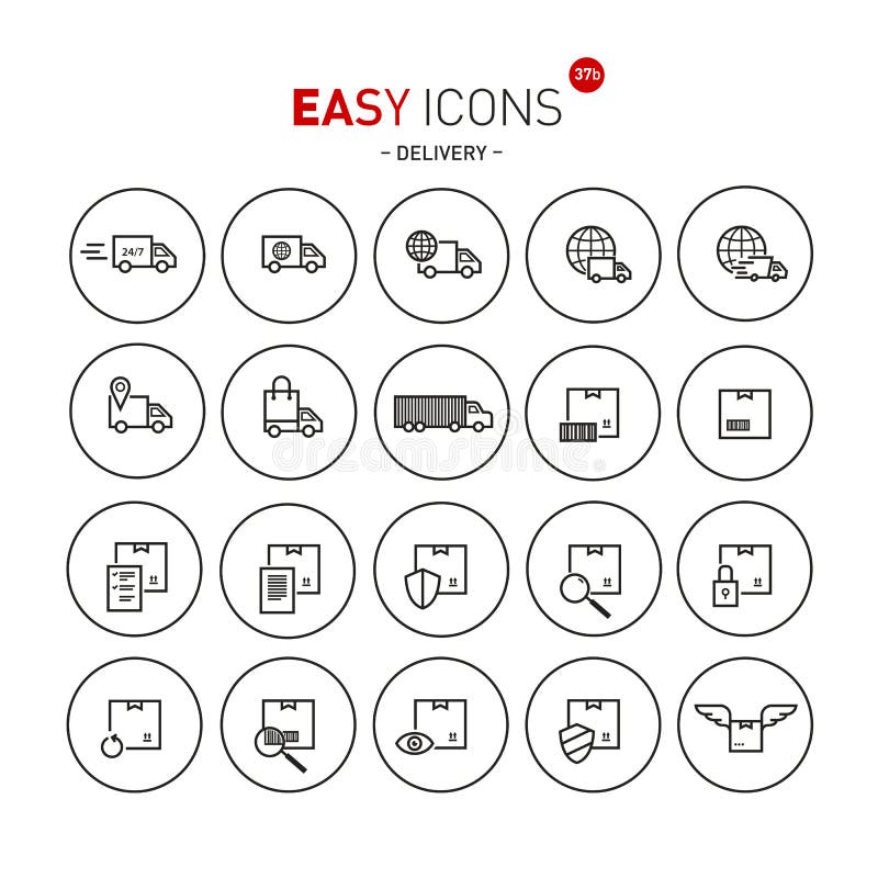 Easy icons 37b Delivery stock vector. Illustration of local - 102563922