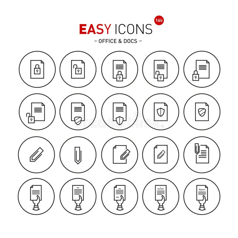 Easy icons 16b Docs stock vector. Illustration of data - 92467914