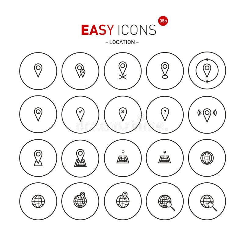 Easy icons 35b Location stock vector. Illustration of pictogram - 98991157