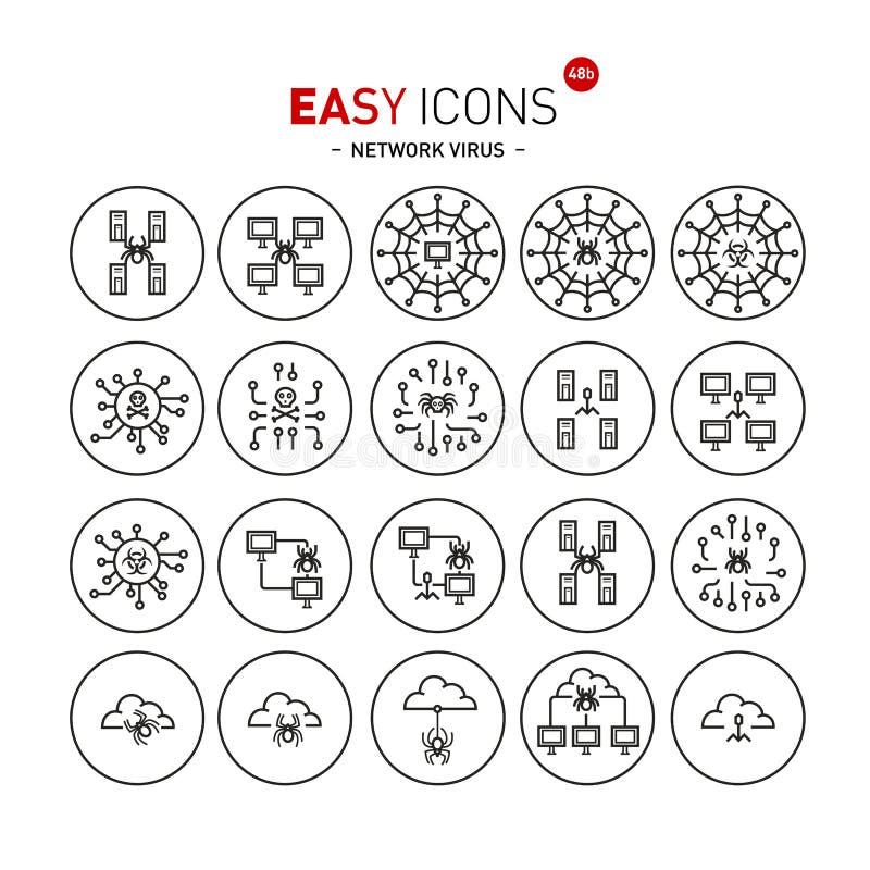 Easy Icons 48b Network Virus Stock Vector - Illustration of protection ...