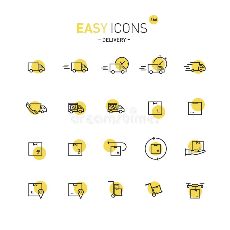 Easy icons 36d Delivery stock vector. Illustration of cart - 99505904